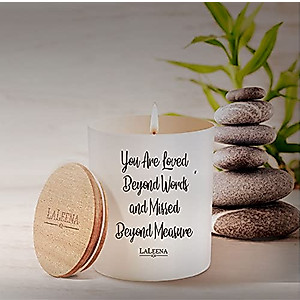 Memorial Candle - LaLeena - Sympathy Candle - Loss of Father Present - Loss of a Mother Sympathy Present - Missing a Friend - Celebration of Life (Loved Beyond Words, Vanilla)