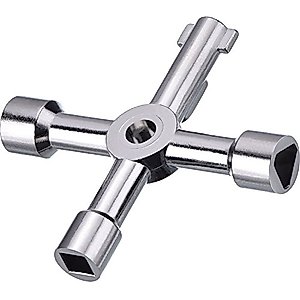 Willbond Meter Box Key Gas Key Meter Key 4-Way Multi-Functional Utilities Key for Electric Cupboard Cabinet Opening Key (Silver)