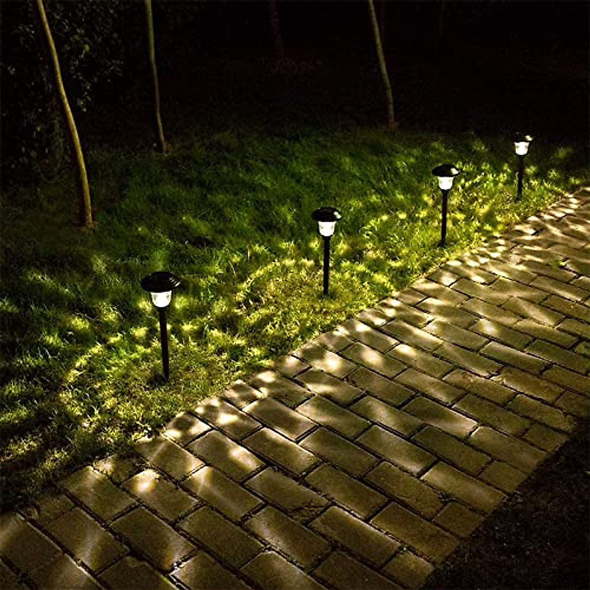 AOBON Solar Lights Outdoor Garden,4 Pack Solar Pathway Lights Outdoor,Solar Lights Outdoor Waterproof for Garden, Landscape, Path, Yard, Patio, Driveway, Walkway.Cool White