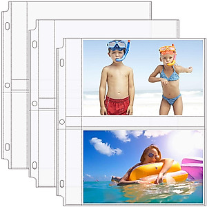 MaxGear 30 Pack 5 x 7 Photo Sleeves for 3 Ring Binder, Heavy-Duty Archival Photo Page Protectors Holds 120 Pictures, 2-Pocket Clear Picture Album Refill Pages