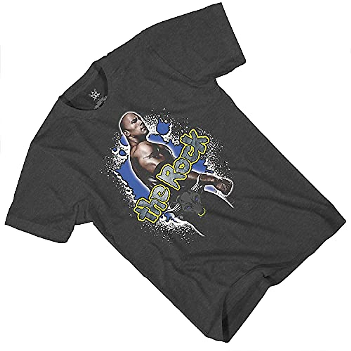 WWE Mens The Rock Shirt - The Brahma Bull Superstar Tee - Dwayne Johnson World Wrestling Champion T-Shirt (Charcoal Heather, X-Large)