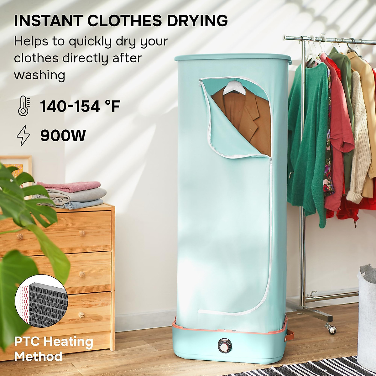 Portable Dryer - Portable Clothes Dryer after Washing - Portable Foldable Dryer Machine for Apartments and Home - Mini Travel Clothes Dryer Machine