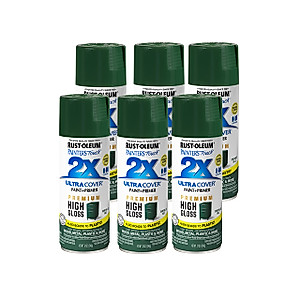 Rust-Oleum 366989-6PK Painter's Touch 2X Ultra Cover Spray Paint, 12 oz, High Gloss Emerald Isle, 6 Pack
