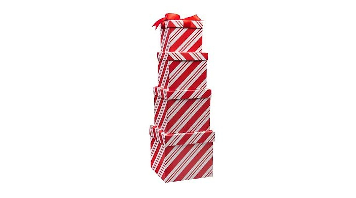 Christmas Candy Cane Gift Boxes – Festive 4-Piece Holiday Set