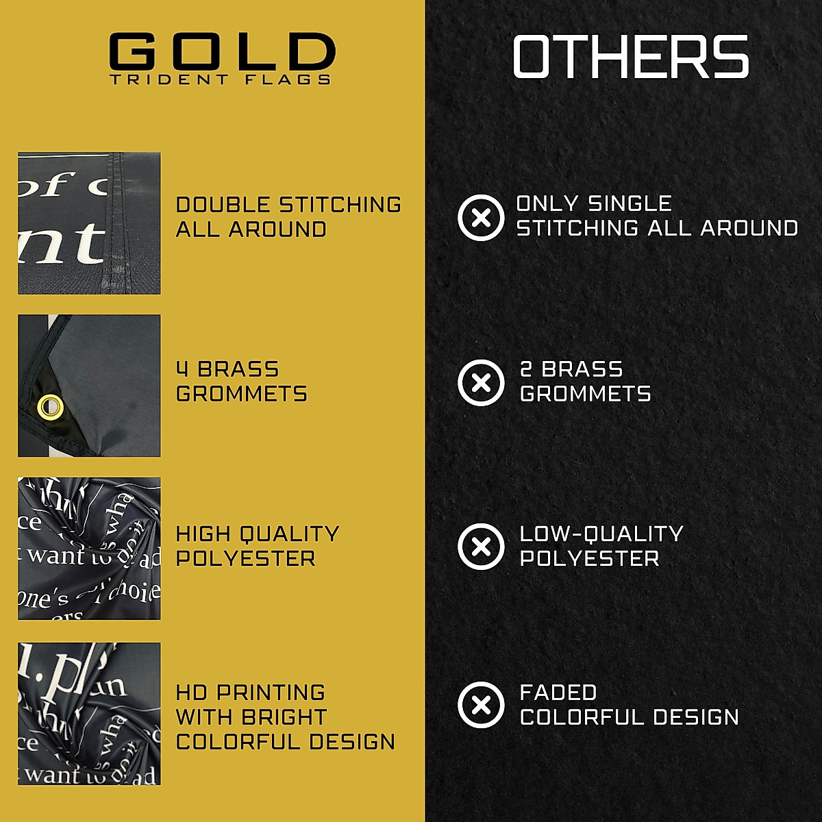 Gold Trident Discipline Motivational Gym Banner - Inspire Your Workout with this Banner - Perfect Fitness Wall Decor for Gym, Dorm - Stay Motivated with Cool Motivation Art - 3x5 Feet