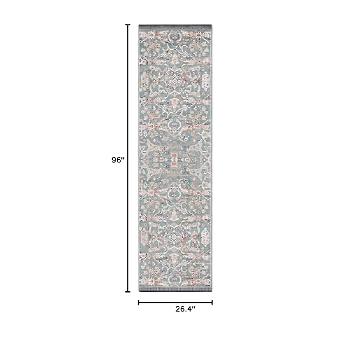 SAFAVIEH Vivaldi Collection Runner Rug - 2'2" x 8', Navy & Rust, Traditional Vintage Oriental Design, Non-Shedding & Easy Care, Ideal for High Traffic Areas in Living Room, Bedroom (VIV596N)