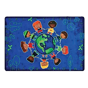 Carpets for Kids 4413 Give The Planet a Hug Rug 3ft 10in x 5ft 5in Rectangle