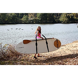 Suspenz SUP Carrying Strap with Storage Hooks | Stow and Go Sling Carrier for Stand Up Paddle Boards, Surfboards and Kayaks (22-4022), Black