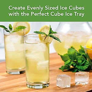 Tovolo Perfect Ice Mold Freezer Tray of 1.25" Cubes for Whiskey Bourbon, Spirits & Liquor, BPA-Free Silicone, Fade Resistant, Set of 2, Cayenne