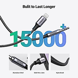 UGREEN Aux Cord for iPhone Aux to Lightning Cable for Car Adapter MFi Certified Lightning 3.5mm Headphone Male Audio Jack Compatible with iPhone 14 Pro Max/13 12 11 Pro Max/12 11 XR SE/8 Plus, 3.3FT