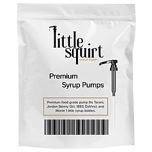8-Pack Gold Little Squirt Syrup Pumps for Coffee Syrup Bottles, Fits 750ml 25.4oz Torani, Skinny, DaVinci Bottles, Coffee Syrup Dispenser for Coffee Bar