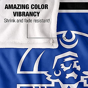 Hampton University Pirates Blanket, 36"x58" Primary Logo Stripes, Silky Touch Super Soft Throw