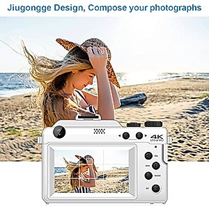 Digital Cameras for Photography 4K 48MP Vlogging Camera Autofocus Digital Camera with 18X Digital Zoom Point and Shoot Digital Cameras with 32GB Card