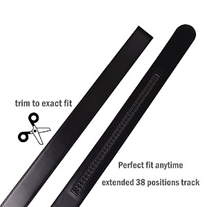 Bleiou 2 Pack Genuine Leather Belt 35''-43''Replacement Leather Belt No Holes Only 1 3/8" Width (Black & Brown)