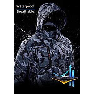 Athrock Winter Jackets for Men Ski Snow Waterproof Fleece Warm Snowboard Coats Hooded Windbreaker Rain Jacket