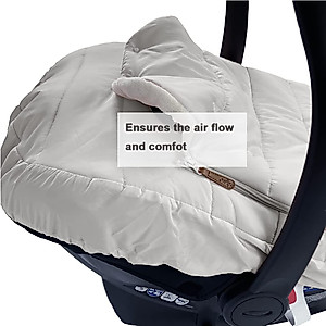 CozyMe Car Seat Cover for Infant Comes with Ultra Soft Fleece Carseat Bunting Bag for Winter, Infant Footmuff for Winter
