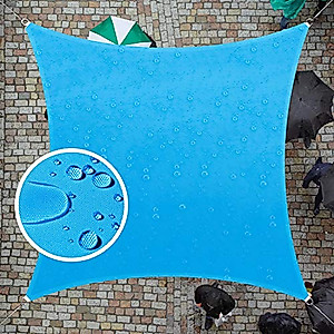 ColourTree 9.5' x 9.5' Blue Square Waterproof Sun Shade Sail Canopy Awning Shelter Fabric Screen, 95% UV Blockage UV & Water Resistant, for Outdoor Patio Garden Carport (We Make Custom Size)