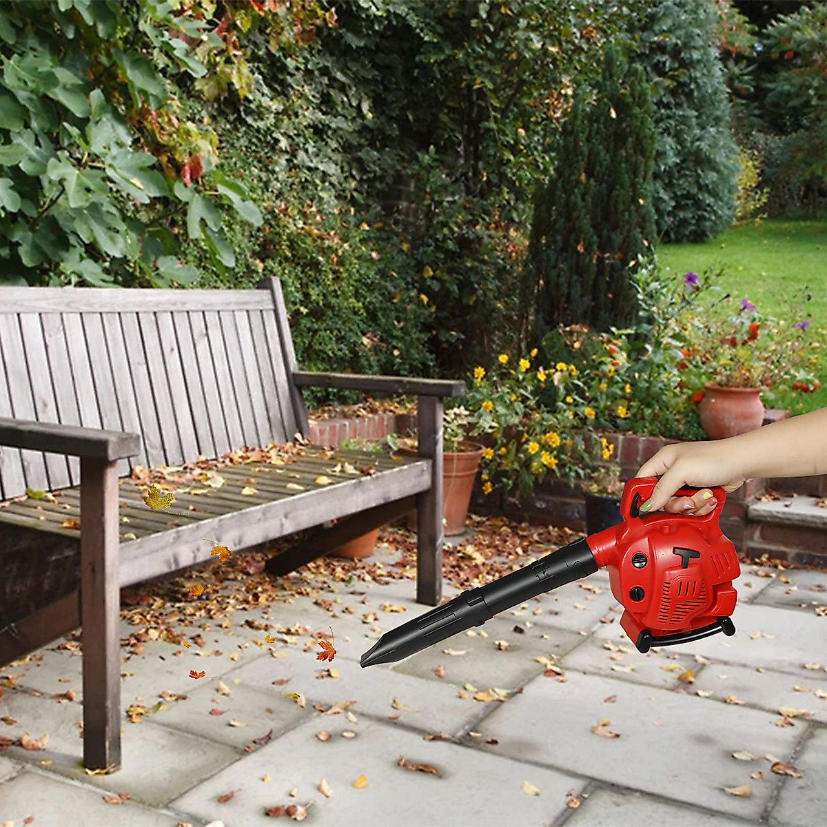 Leaf Blower Toy Tool Play Set Outside Construction Work Shop Toy Tool,Realistic Sounds and Wind,Pretend Play Series Outdoor Preschool Gardening Lawn Toy Gift for Toddler Baby Children Boys and Girls