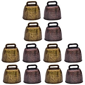SEWACC 12 pcs Cow Horse Farm Animal Bell Cow Bell Sheep Bells Sheep Grazing Copper