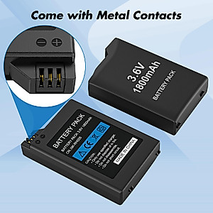 KEKUCULL 2Pcs Rechargeable Battery Real Capacity 1800mAh Lithium Ion Battery Pack Replacement for PSP 1000 PSP-110 (1001, 1002, 1003, 1004, 1005, 1006, 1007, 1008, 1010), PSP Fat Console
