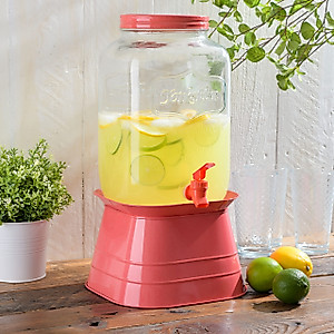 Gibson Home Chiara Coral 2 GL Mason Beverage Dispenser