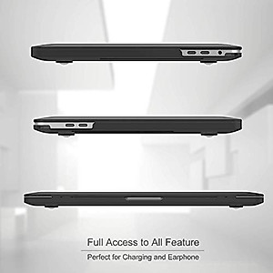 Procase MacBook Pro 13 Case 2019 2018 2017 2016 Release A2159 A1989 A1706 A1708, Hard Case Shell Cover and Keyboard Skin Cover for Apple MacBook Pro 13 Inch with/Without Touch Bar and Touch ID –Black (PC-08360224)