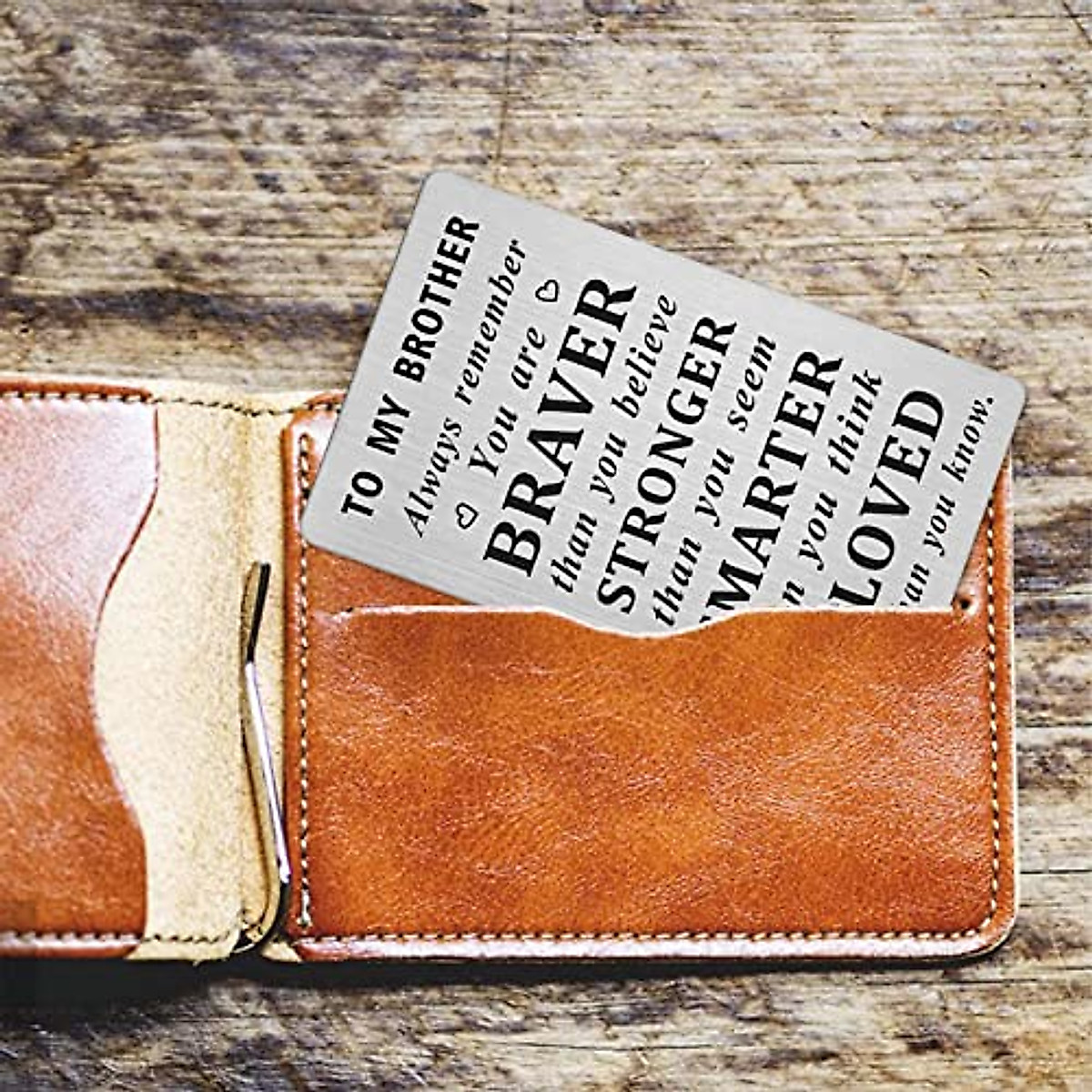 Inspirational Wallet Card Gift for Brother - From Sibling