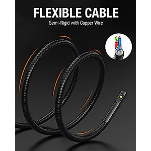 Teslong Inspection Camera, Dual Lens Endoscope Camera with Light 5" IPS Screen Digital Industrial Borescope,1080P Endoscope Waterproof Flexible Probe Borescope Camera with Light(16.4ft)