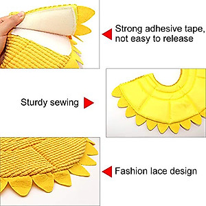 SLSON Cat Recovery Collar Pet Cone Collar Soft Protective Cotton Cone Adjustable Fasteners Collar for Cat and Puppy, Yellow (S)