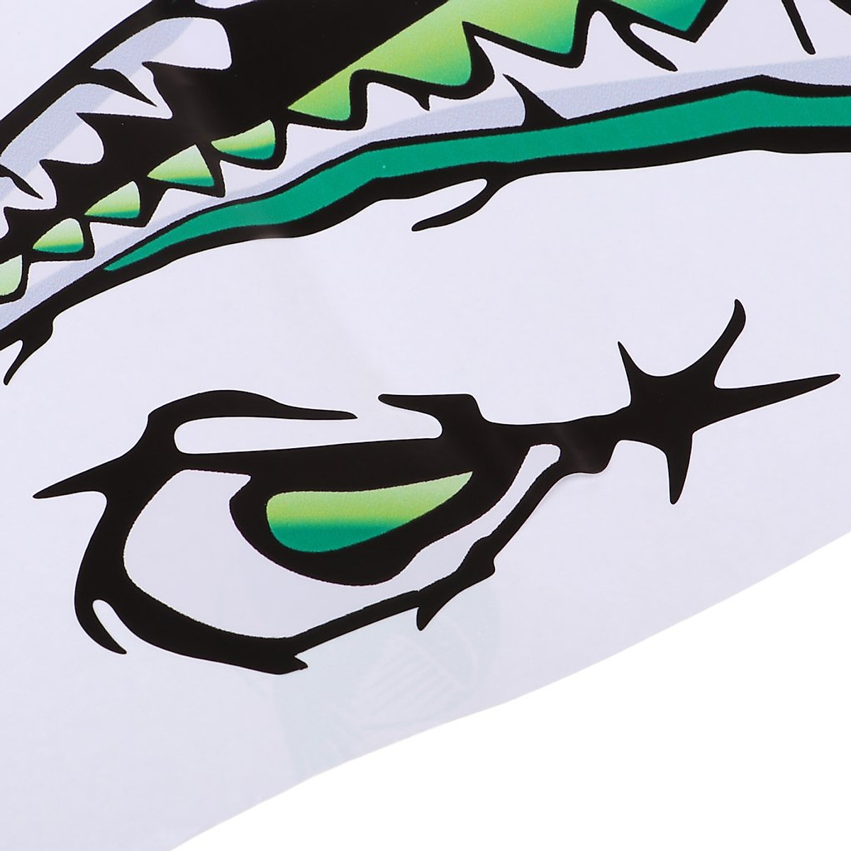Homyl 2 Pieces Waterproof Shark Teeth Mouth Decals Sticker for Kayak Canoe Fishing Inflatable Boat Surfboard Car Bumper Laptop Window - Green