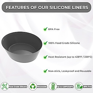 Silicone Slow Cooker Liners for 7-8QT CrockPot and other Oval Slow Cookers - Silicone Crock Pot Liners for 7-8 Quart Crock Pots - Reusable, Leakproof & Food-Grade Silicone Crock Pot Inserts - (Gray)