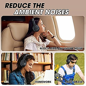 BERIBES Upgraded Hybrid Active Noise Cancelling Headphones with Transparent Modes,65H Playtime Bluetooth Headphones Wireless Bluetooth with Mic, Deep Bass,3.5MM Cable,Soft-Earpads,Fast Charging-Black