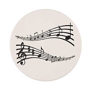 Coasters for Drinks Absorbent, Marble Coasters, Haina Drink Coaster Set of 4 - Music Style Home Decor Stone Coasters with Cork Backing Unique Present for Friends, Men, Women, Home, kitchen, - White