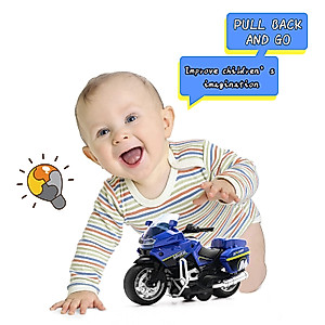 YA LE MING Die-Casting Motorcycle Toys,with Light and Music Toys Motorcycle Model, Toy Motorcycle for Kids 3-9 (Yellow)