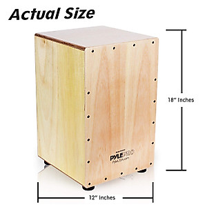 Pyle Cajon Bag Percussion Carrying Transport Travel Backpack Storage Case with Easy Grip Handle, Padded Adjustable Shoulder Straps and Front Pocket-PCJDBG18, Wooden (PCJD18)
