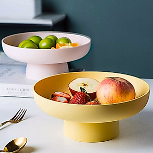 Fruit Dish Round Fruit Basket, Drain Fruit Basket, Modern Style Container for Kitchen Counter, Table Centerpiece Decorative, Home Decor-White