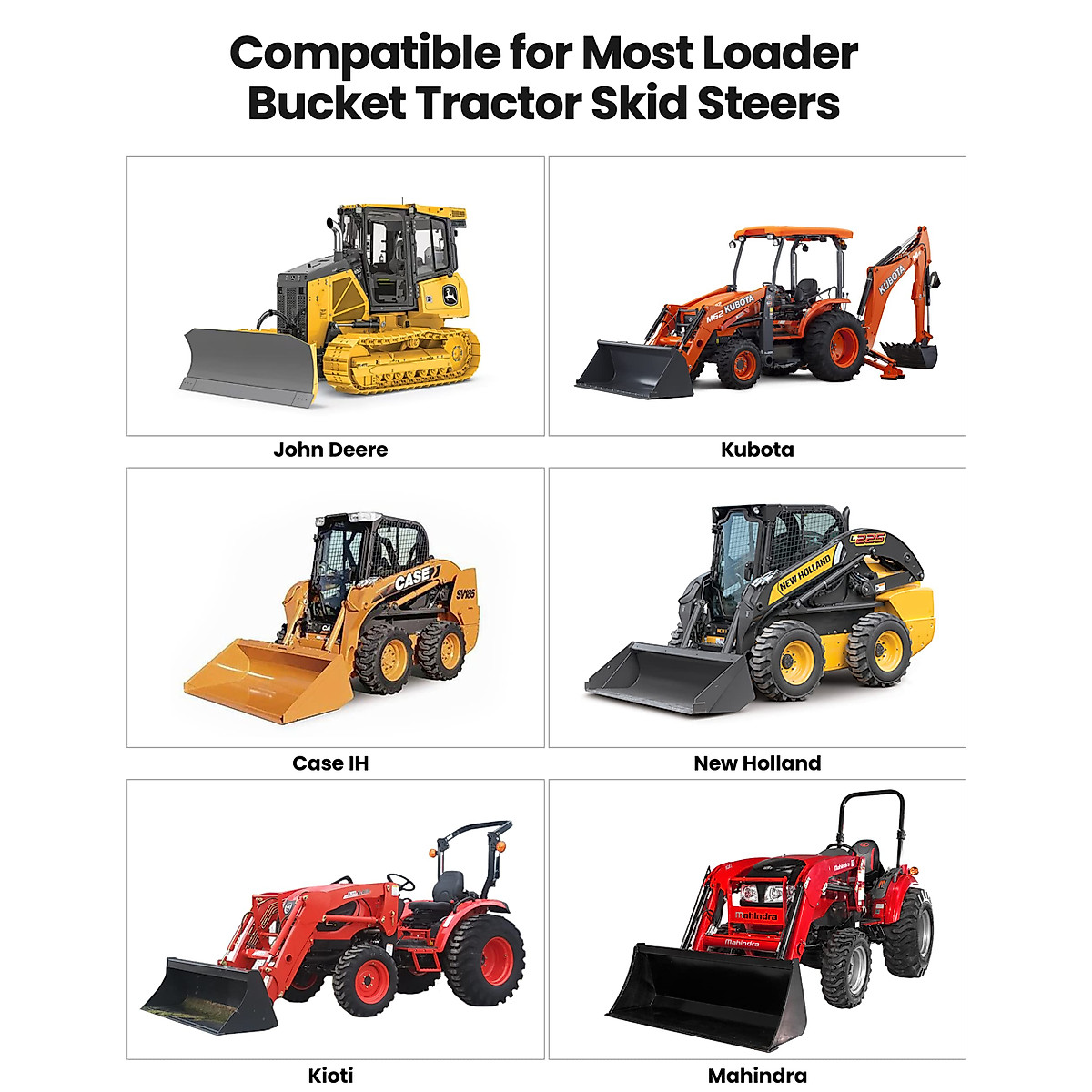 GAOMON 60" Clamp-On Pallet Forks with Adjustable Stabilizer Bar, 2000 LBS Capacity for Loader Bucket