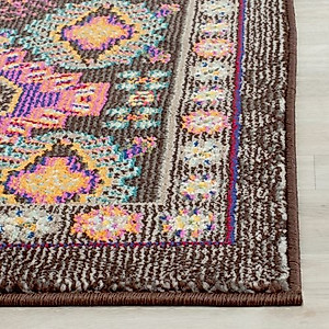 SAFAVIEH Monaco Collection Runner Rug - 2'2" x 8', Brown & Multi, Boho Rustic Tribal Design, Non-Shedding & Easy Care, Ideal for High Traffic Areas in Living Room, Bedroom (MNC240B)