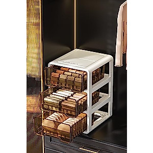 Socks Underwear Bra Drawer Organizer Divider, 1+10+15 Cell Closet Organizer for Clothing, Stackable Plastic Bins, Dresser Organizer Bins for Bedroom Organization, Folding Storage Boxes Set(3 in 1)