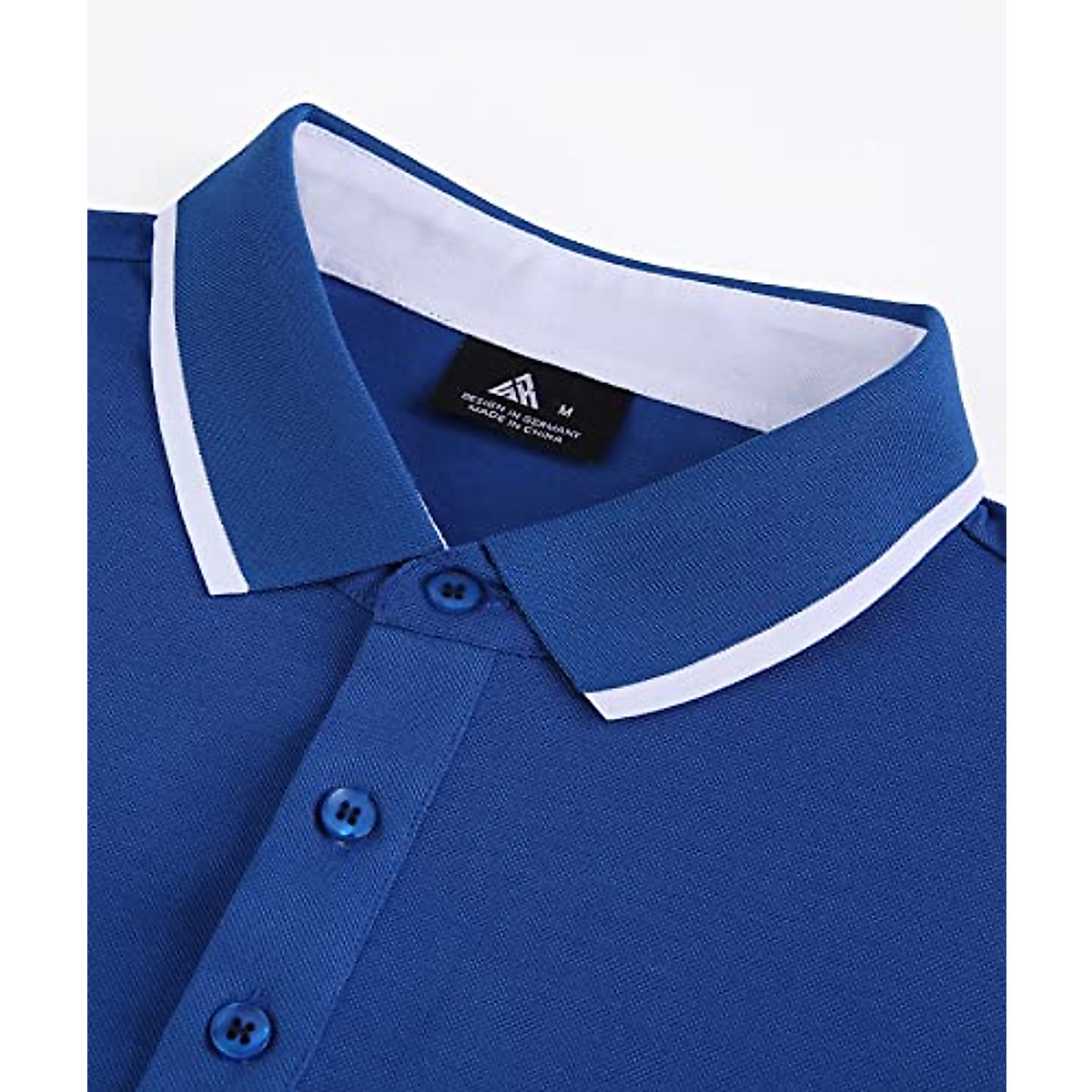 SWISSWELL Blue Polo Shirts for Men Short Sleeve T-Shirts Golf Tennis Outdoor Sport Shirt (Blue, 2XL)