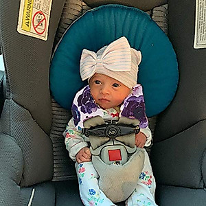 Baby Car Seat Neck Cover, Car Seat Strap Cover, Seat Belt Cushions Pads, Shoulder Strap Protectors, Reversible Pram Harness Covers in Minky Floral, Baby Neck Pad Protector