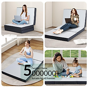 Airdown Tri-Fold Memory Foam Mattress, 4 inch Twin XL Folding Mattress with Washable Cover, Foldable Mattress Portable for RV Camping, Guest Mat, Easy Storage, 80"×38"×4"