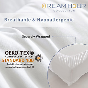 DREAMHOUR King Size Mattress Pad Thick Breathable Mattress Topper Soft Quilted Fitted Mattress Cover with Deep Pocket Fits 8-18 Inch (78x80 Inches,White)