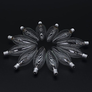 CYLYT 12-Pack E12 Candle Light Bulbs 40W Warm White 2500K, 380 Lumen Dimmable Chandelier Light Bulbs for Ceiling Fan, Pendants or Outdoor, B10 Clear Candelabra Base Bulbs