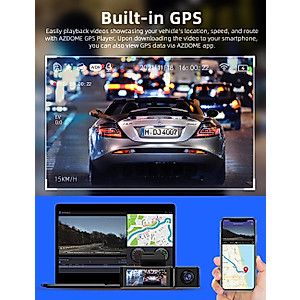 AZDOME 5G WiFi 4K 3 Channel Dash Cam, Free 64GB Card, 4K+1080P Front and Rear, 2K+1K Front and Inside, 2K+1K+1K Three Way Dash Camera, WDR IR Night Vision, 24H Parking Mode, Support 256GB Max