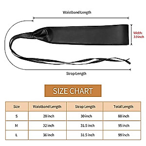 Wide Obi Belts for Women Faux Leather Black Thick Belt Lace Up Wrap Waistband L