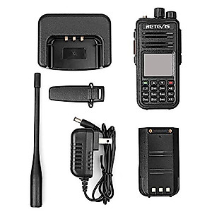 Retevis RT3S Dual Band DMR Radio, Digital Analog 2 Way Radio with GPS APRS, 3000Ch 10000 Contacts 2000mAh, Long Range Handheld Walkie Talkie for Traveling Hiking (Black 1 Pack)