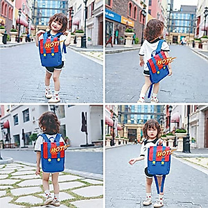 Blue and Red with Letter M Backpack 11 Inch, Aesthetic Casual Travel Bags, Super Letter M Backpack Breathable Portable Lightweight Daypack