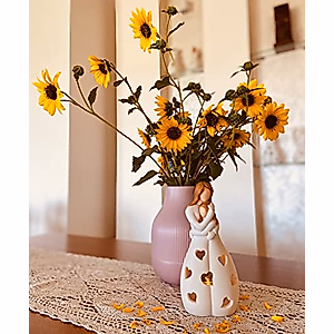 Gifts for Mom from Daughter, Mothers Day Present - Candleholder Statue W/Flickering LED - Birthday Gift for Daughters, Christmas Moms Unique Gift Ideas, Greeting Card, Seasonal Décor (Light Brown)