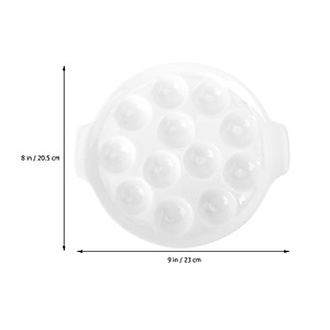 Hemoton 1pc Ceramic Snail Plate Oyster Shaped Plate Dinnerware Oyster Plate Metal Escargot Dish Escargot Bowls Escargot Trays Oyster Serving Platter Seafood White Ceramics Snail Pliers